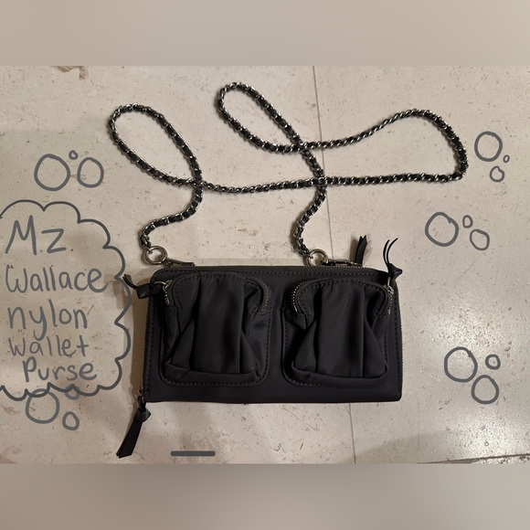 MZ Wallace | Bags | Mz Wallace Dark Grey Nylon Wallet Crossbody | Poshmark